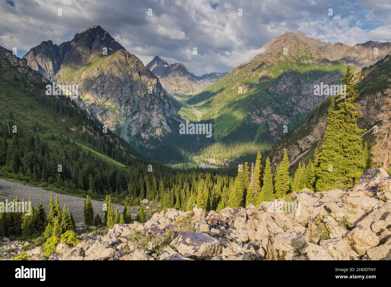 Karakol valley in Terskey Ala-Too mountain range in Kyrgyzstan Stock ...