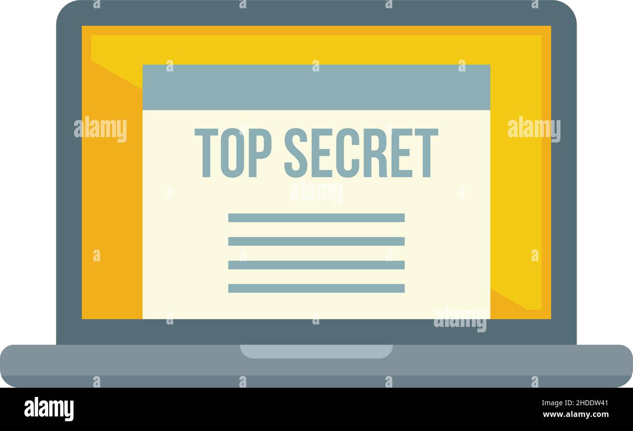 Top secret personal information icon. Flat illustration of top secret ...