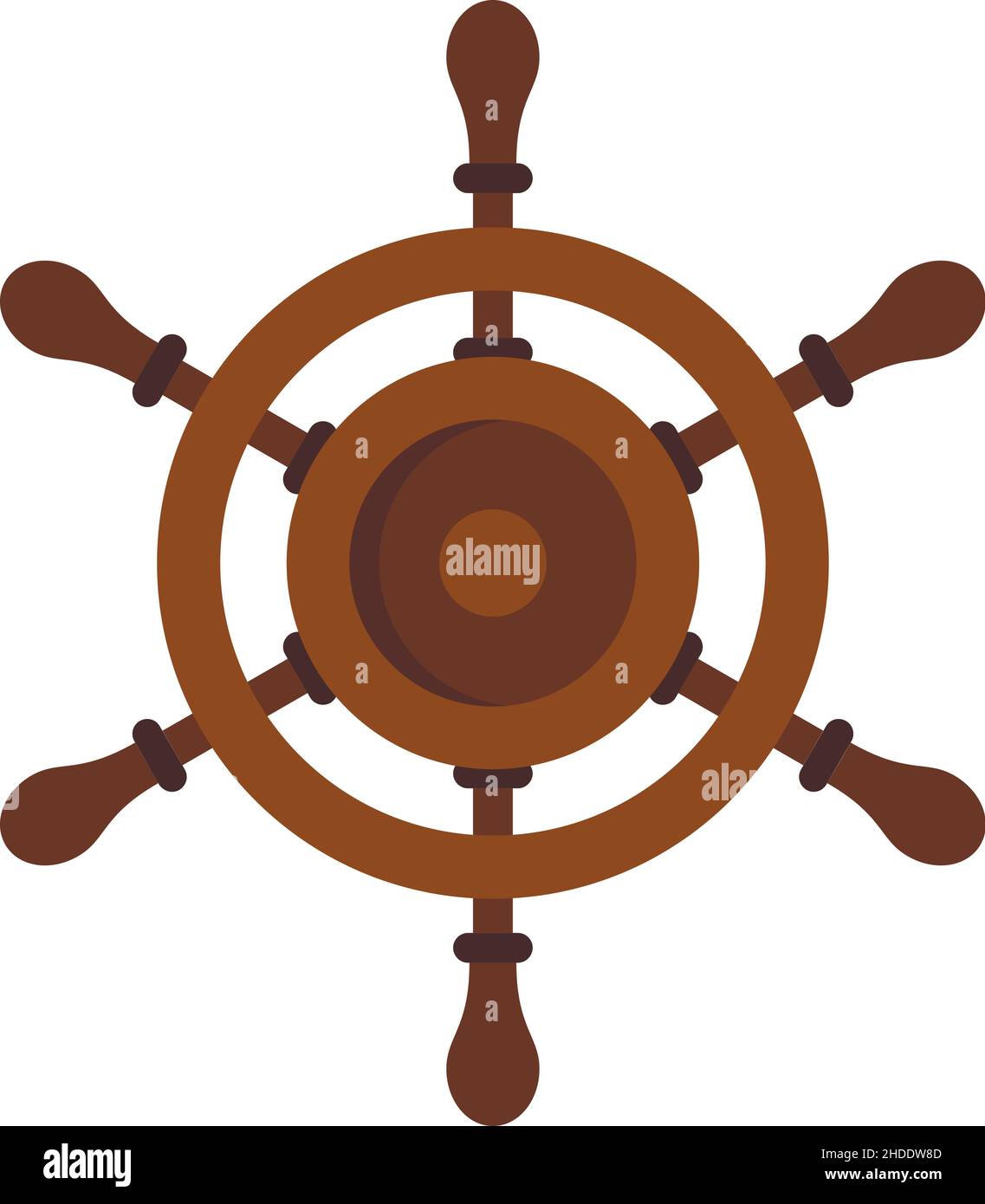 Marine ship wheel icon. Flat illustration of Marine ship wheel vector ...