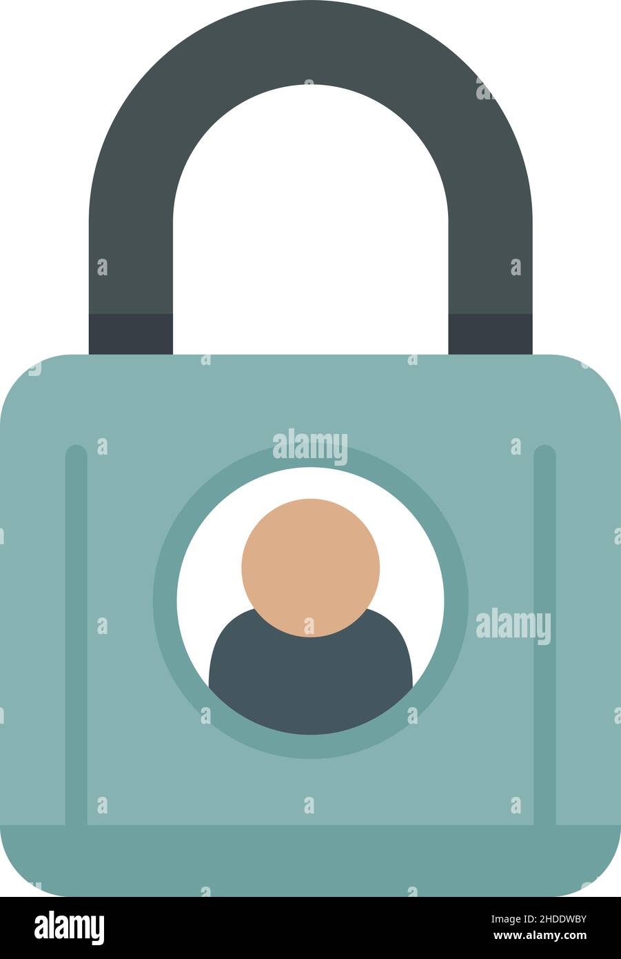 Locked personal information icon. Flat illustration of locked personal ...