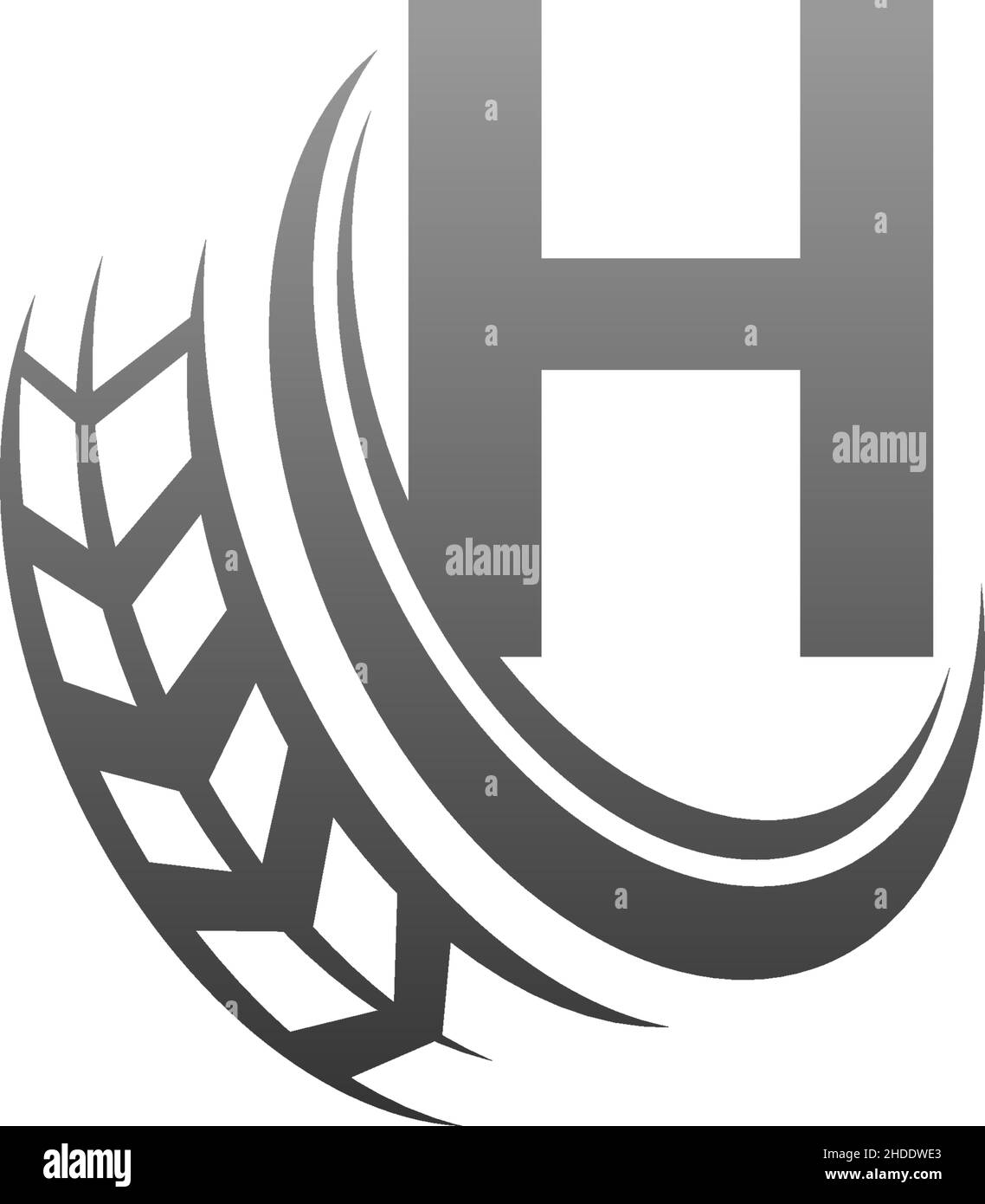 Letter H with trailing wheel icon design template illustration vector ...