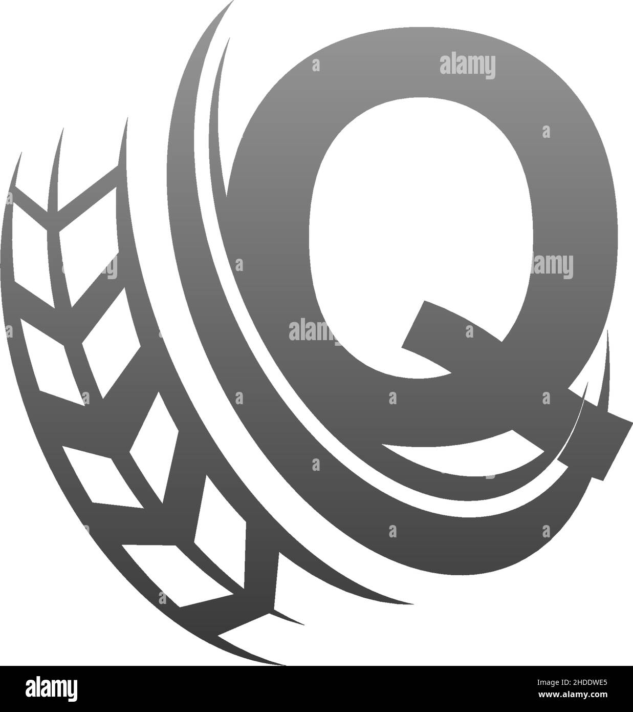 Letter Q with trailing wheel icon design template illustration vector ...