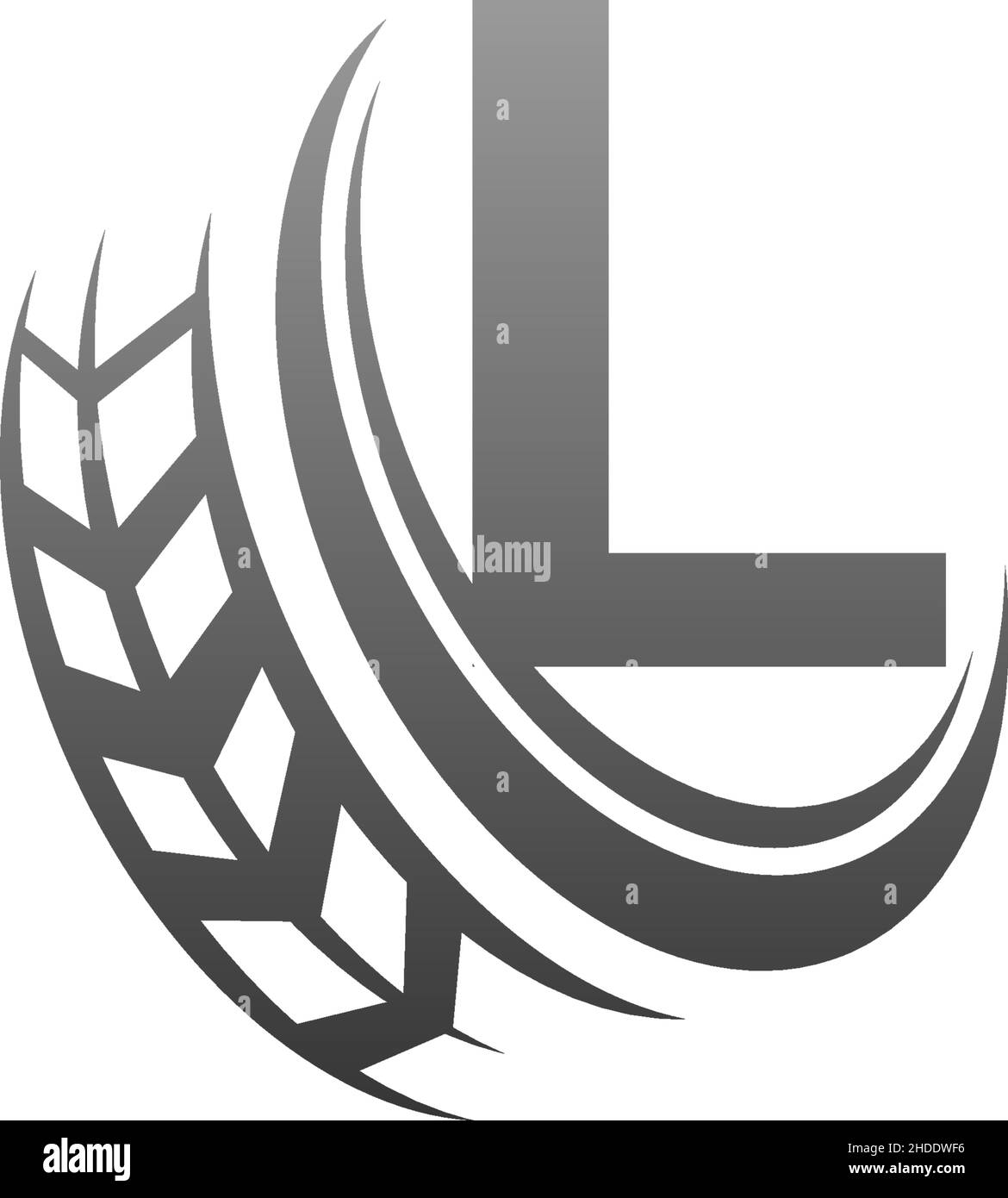 Letter L with trailing wheel icon design template illustration vector ...