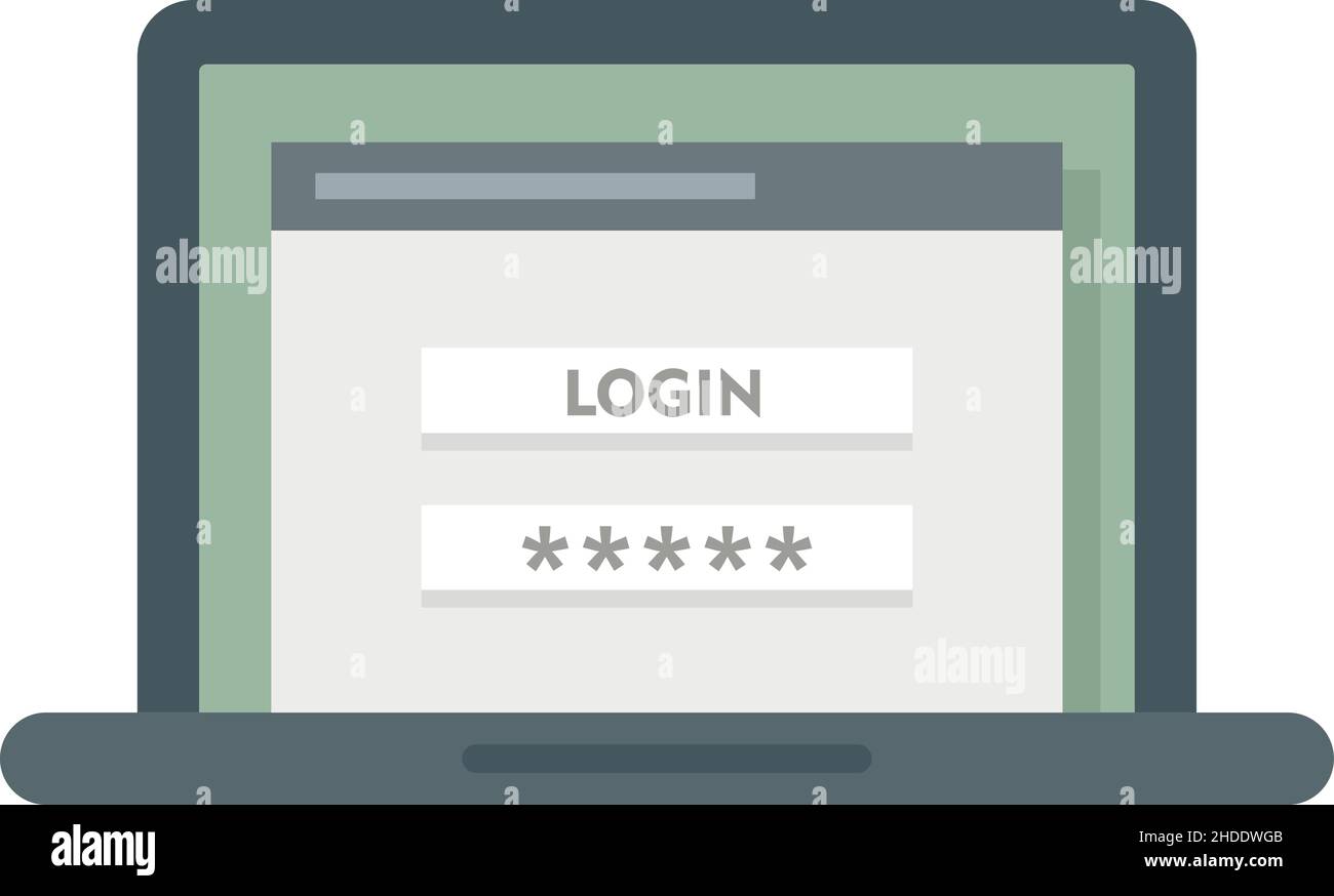 Laptop authentication icon. Flat illustration of Laptop authentication vector icon isolated on ...