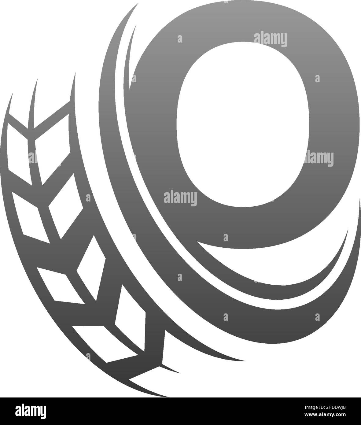 Letter O with trailing wheel icon design template illustration vector ...