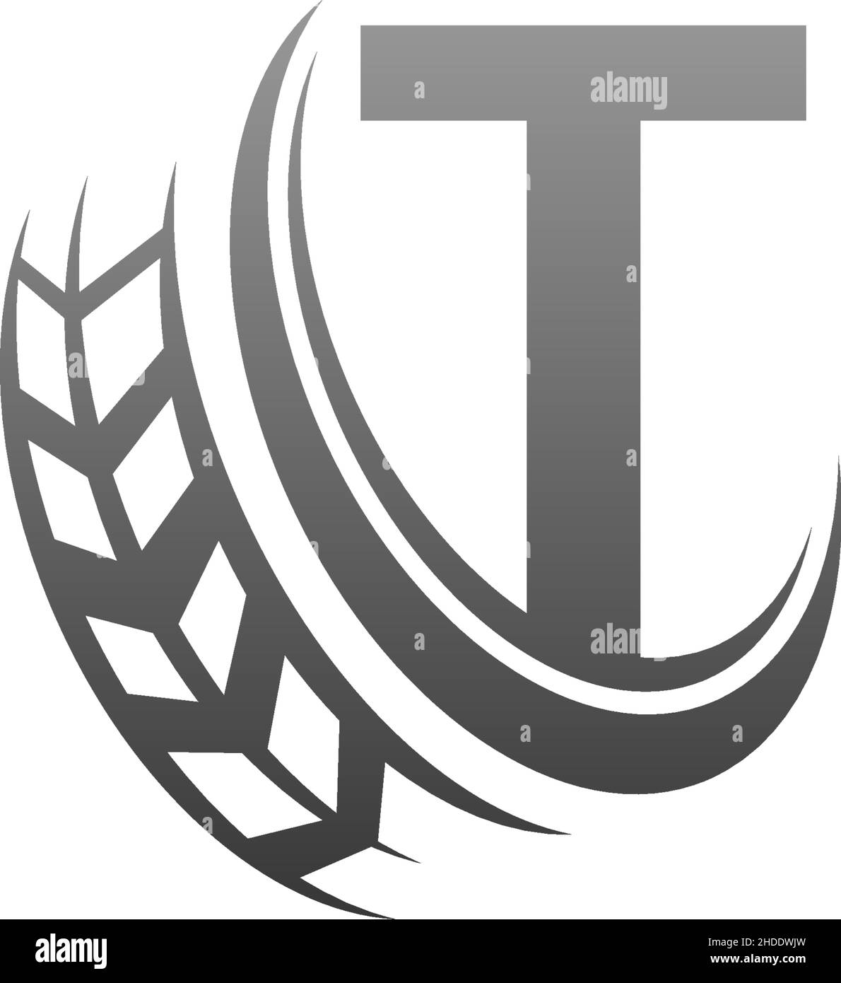 Letter T with trailing wheel icon design template illustration vector ...