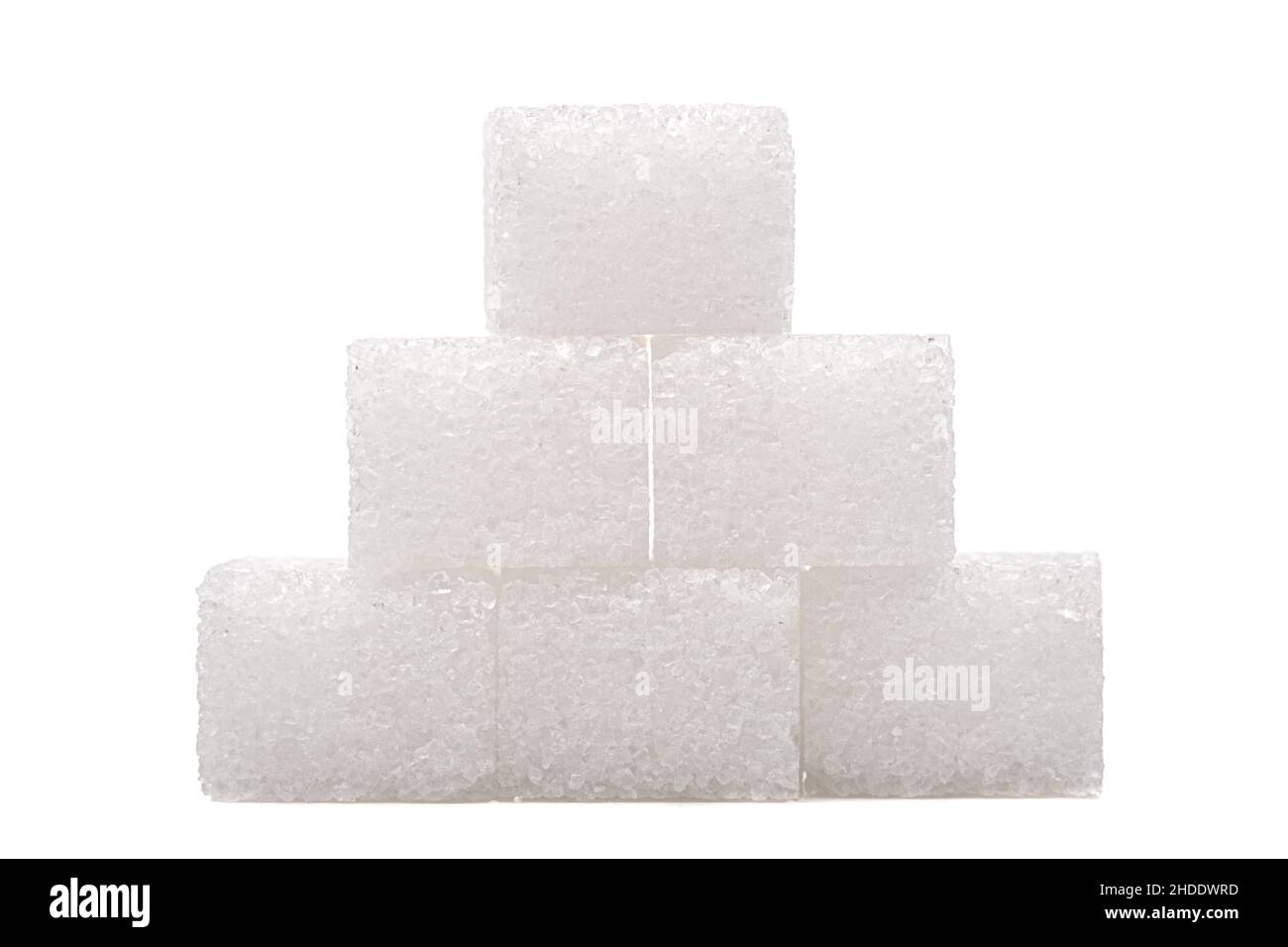 Sugar cubes on one another, isolated on white background Stock Photo ...