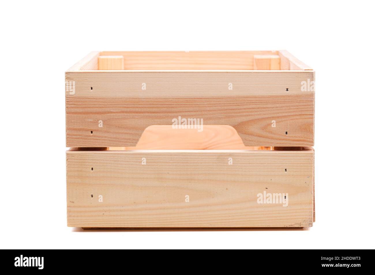 small wooden crate isolated on white background. side view Stock Photo ...