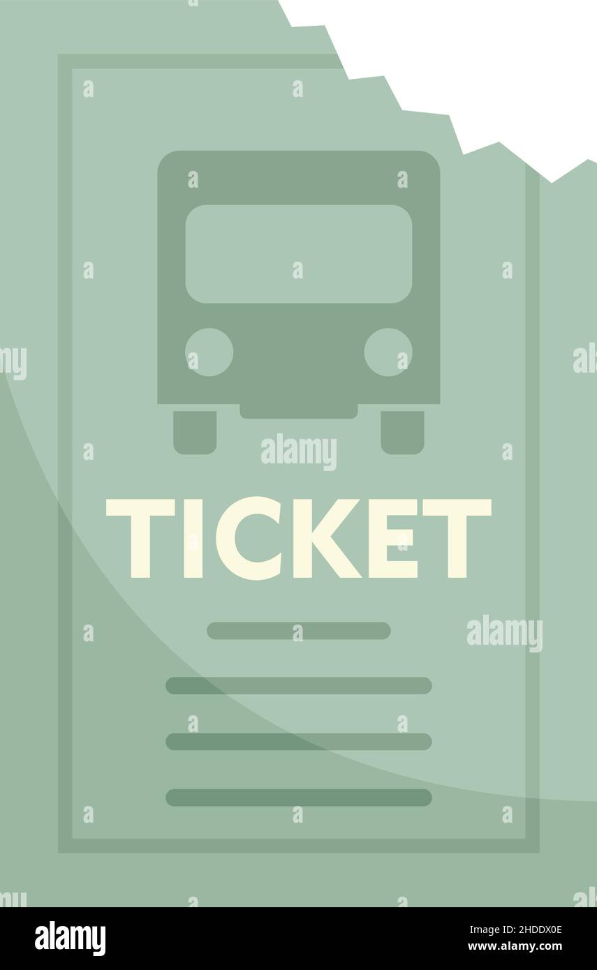 Public bus ticket icon. Flat illustration of Public bus ticket vector ...