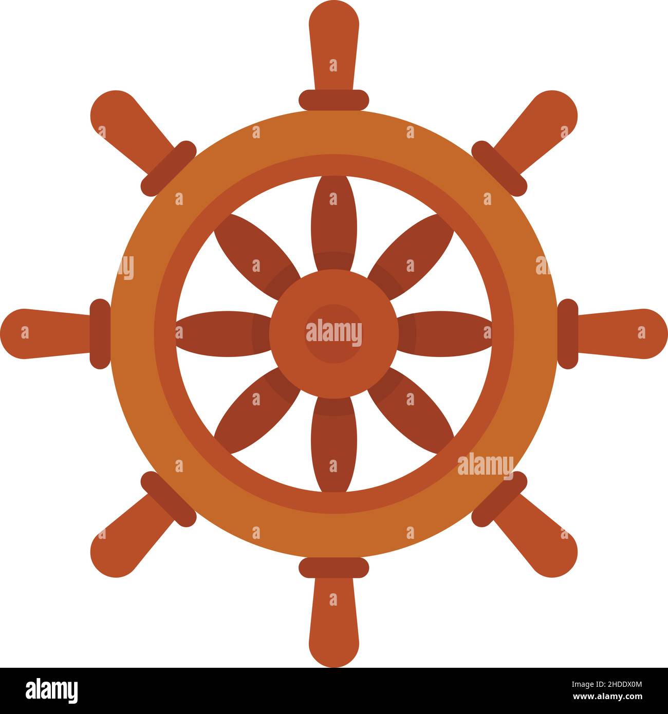 Vessel ship wheel icon. Flat illustration of Vessel ship wheel vector ...