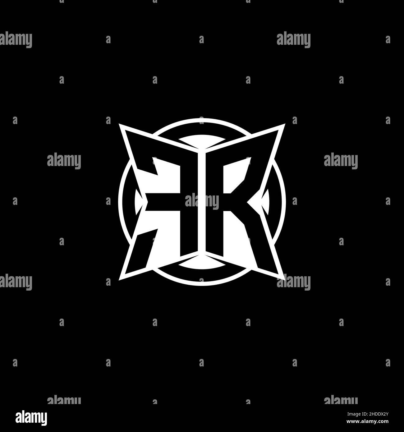 FR Monogram logo letter with simple modern shape style design. Circle ...