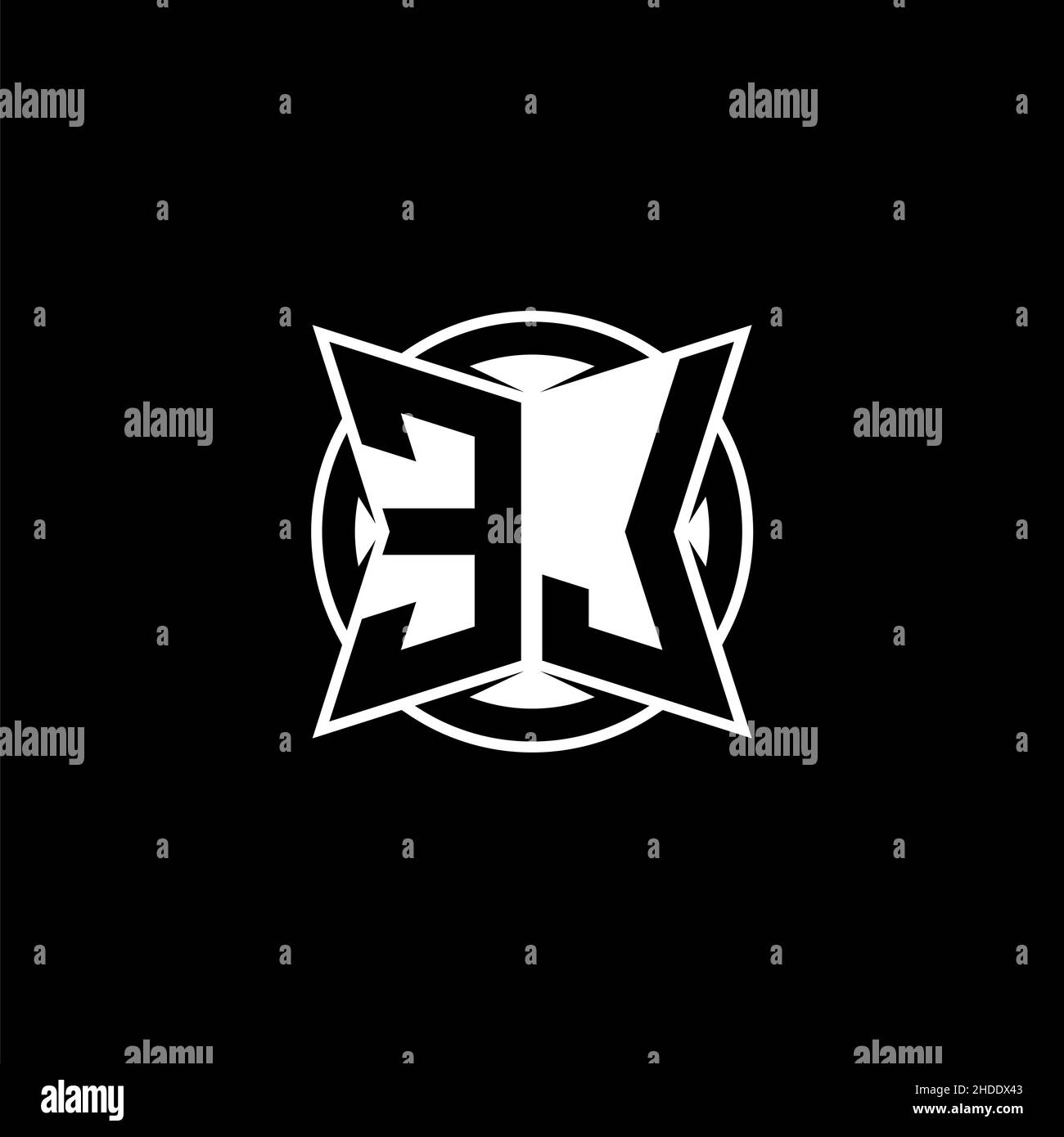 EL Monogram logo letter with simple modern shape style design. Circle ...