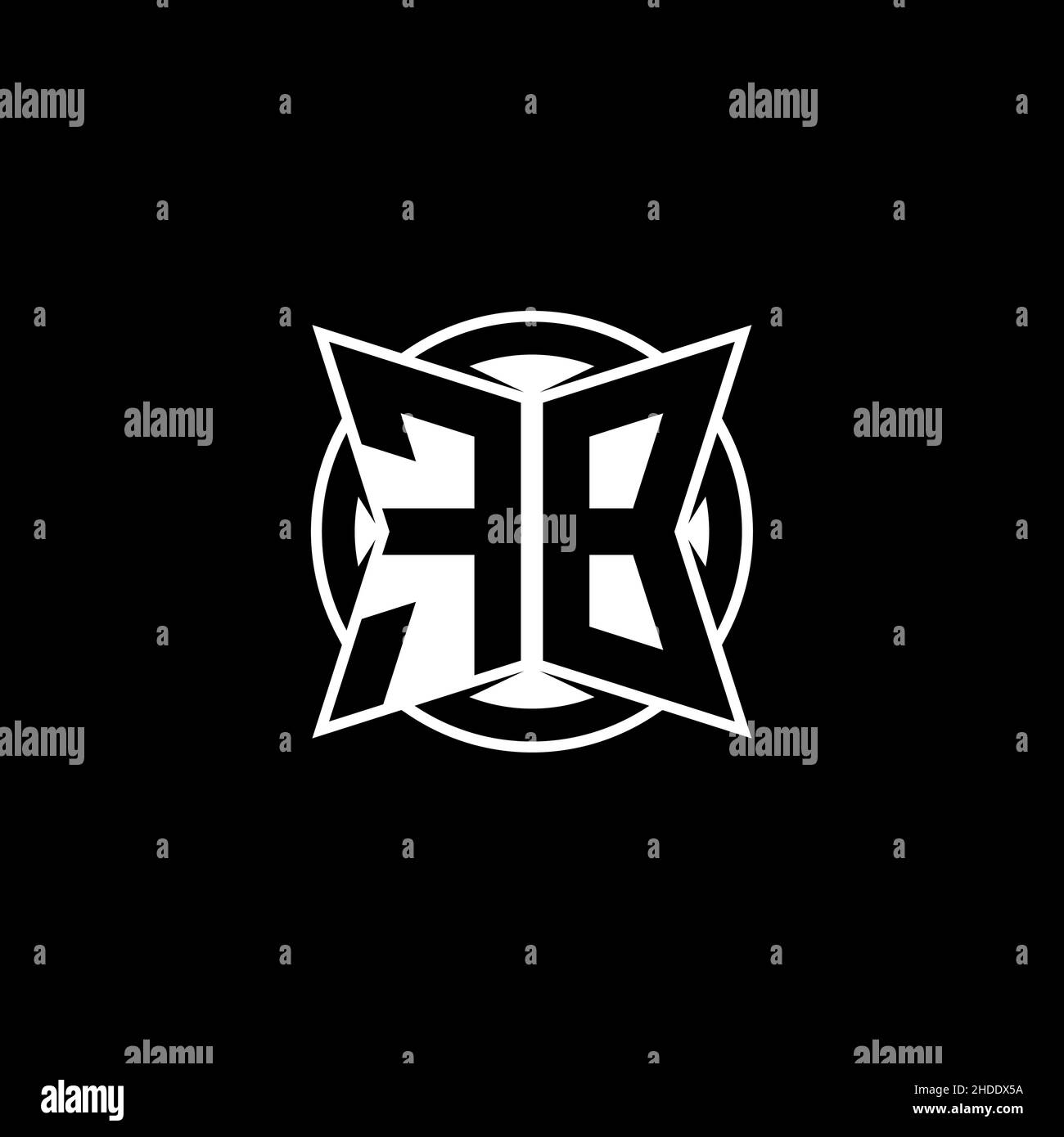 FB Monogram logo letter with simple modern shape style design. Circle ...