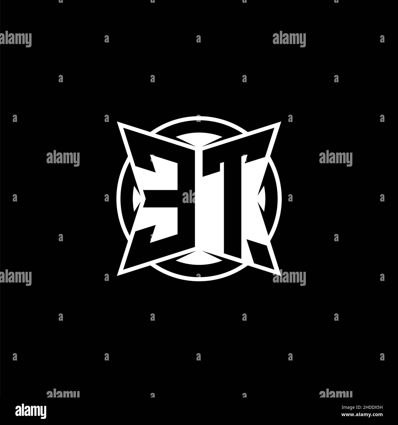 ET Monogram logo letter with simple modern shape style design. Circle ...