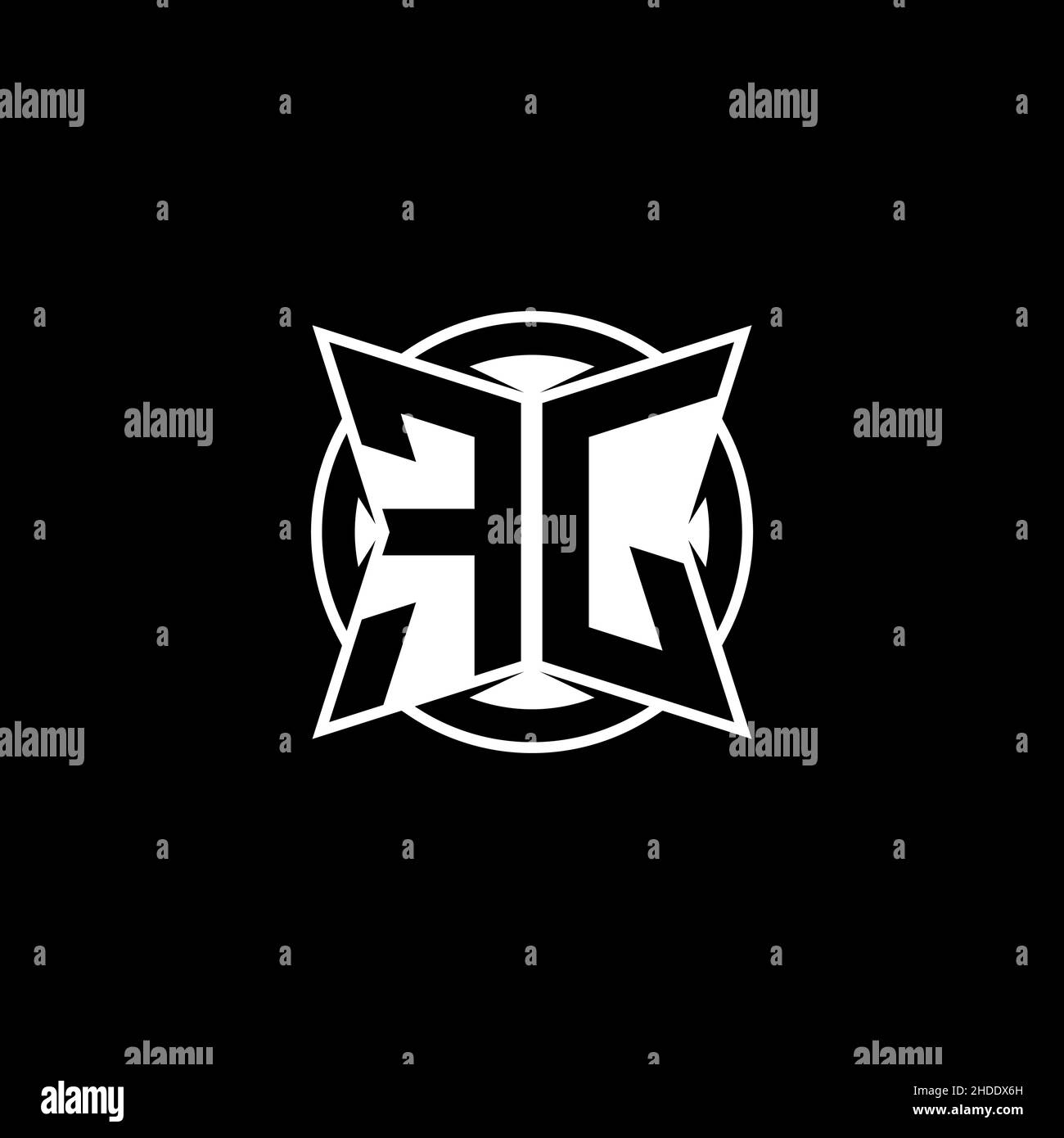 FJ Monogram logo letter with simple modern shape style design. Circle ...