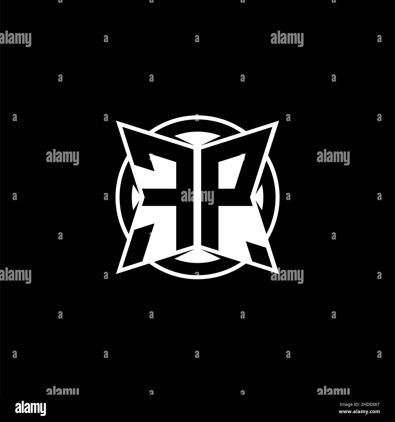 FP Monogram logo letter with simple modern shape style design. Circle ...