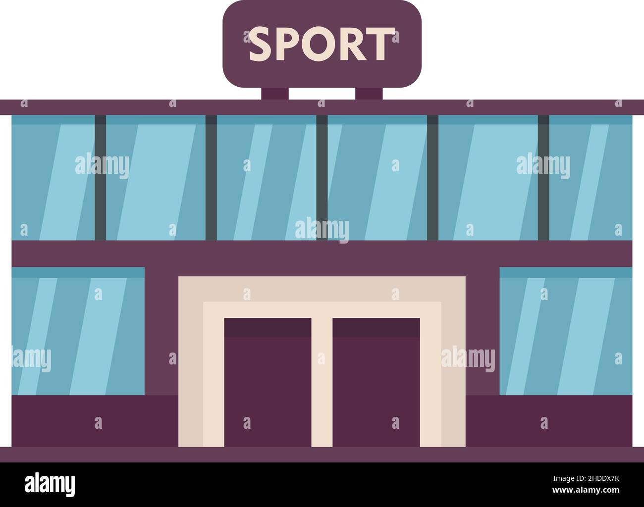 Sport gym building icon. Flat illustration of Sport gym building vector ...