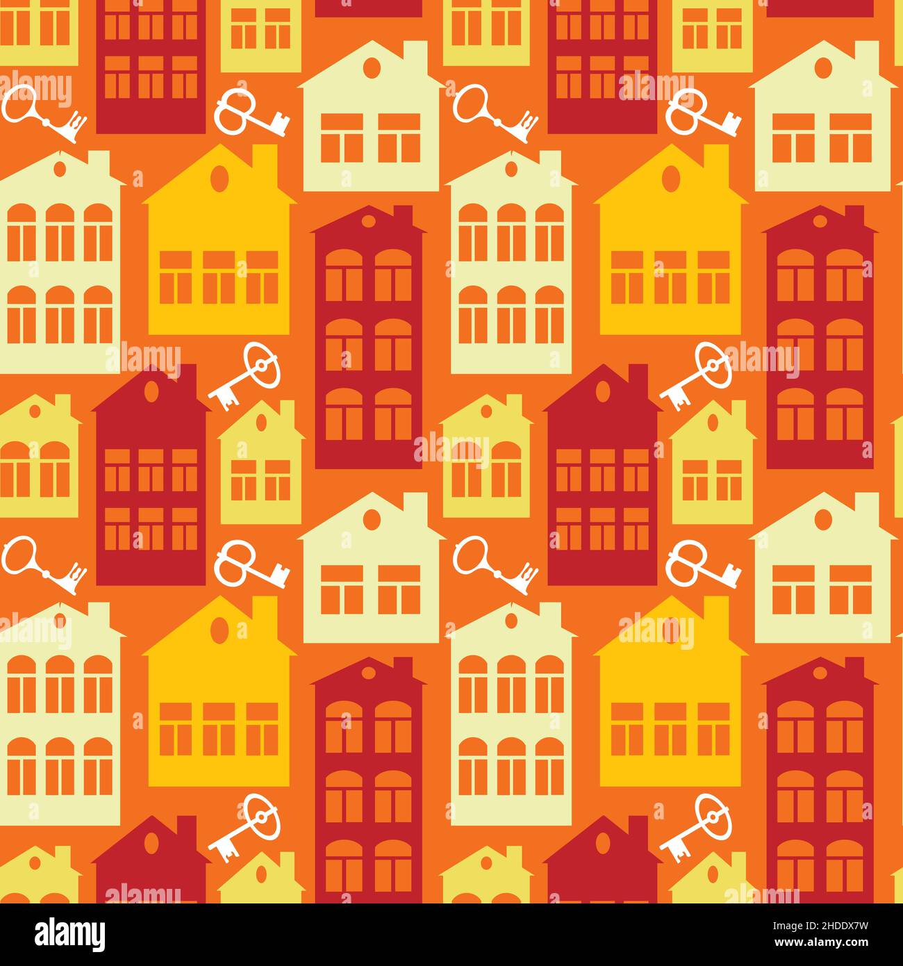 Seamless pattern on a square background on the theme of real estate ...