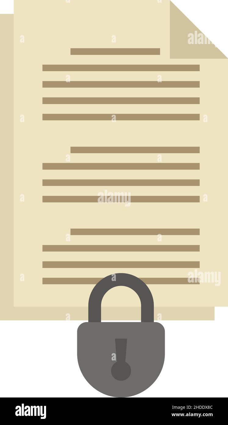 Document Access Authentication Icon Flat Illustration Of Document Access Authentication Vector