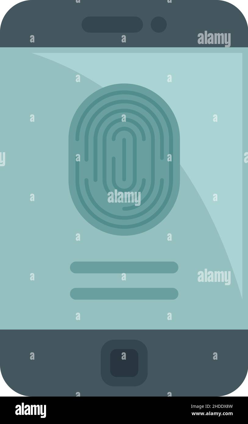Fingerprint phone authentication icon. Flat illustration of Fingerprint ... Fingerprint phone authentication icon. Flat illustration of Fingerprint ...