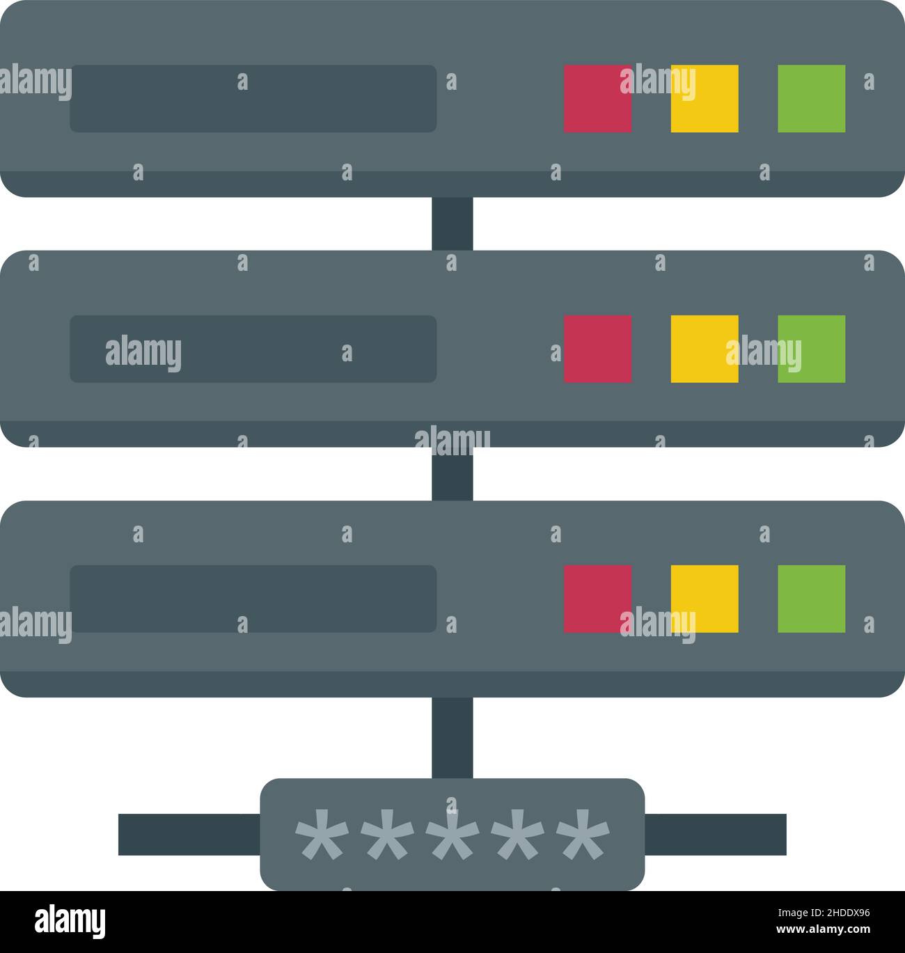 Server network authentication icon. Flat illustration of Server network ...