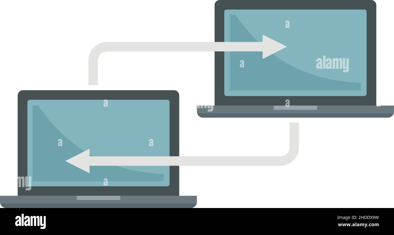 Laptop remote access icon. Flat illustration of Laptop remote access ...