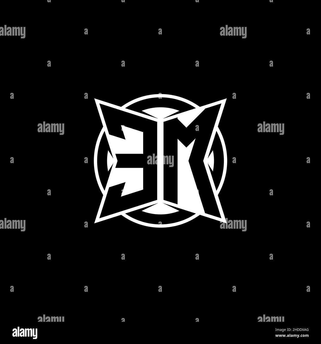 EM Monogram logo letter with simple modern shape style design. Circle ...