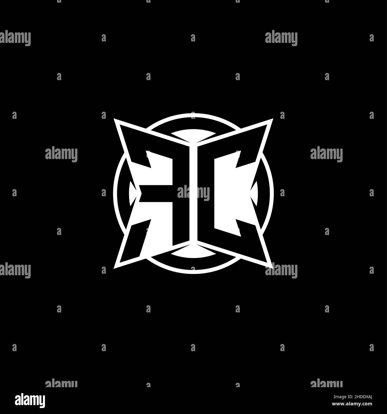 FC Monogram logo letter with simple modern shape style design. Circle ...