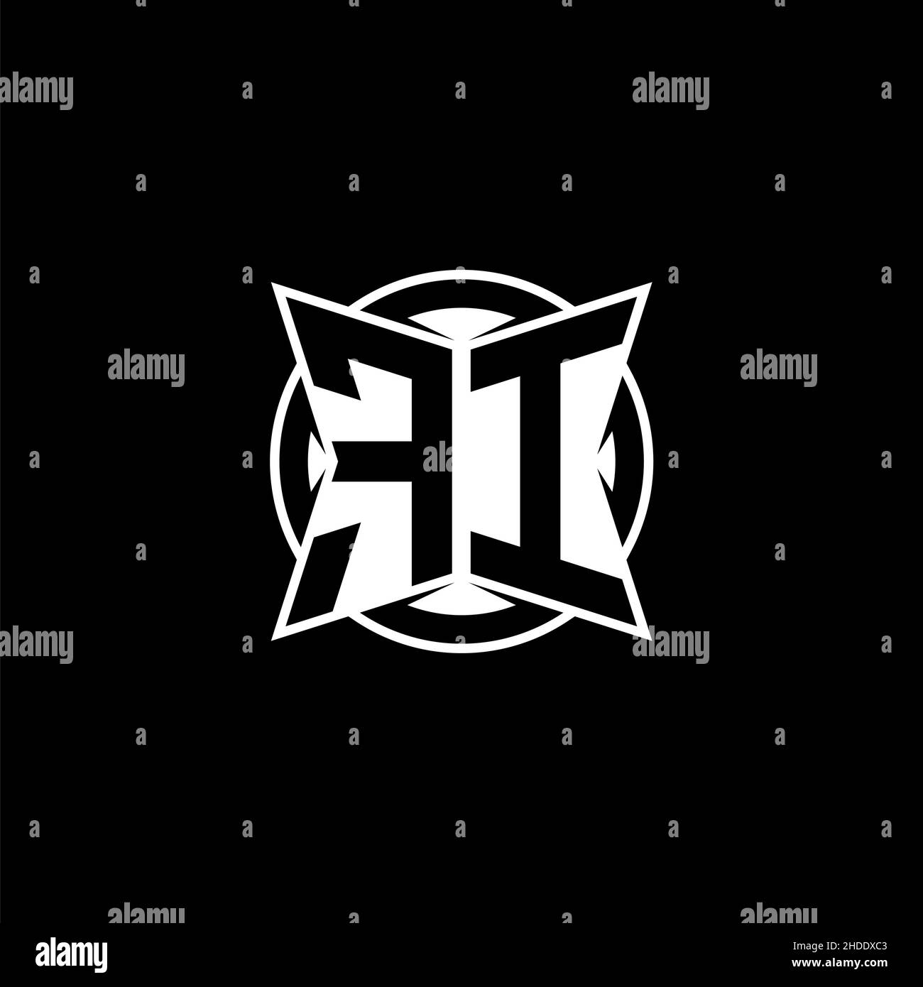 FI Monogram logo letter with simple modern shape style design. Circle ...