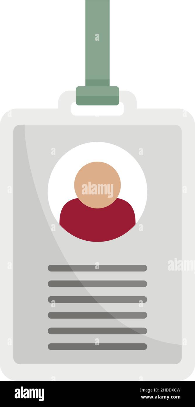 Personal information id card icon. Flat illustration of personal ...
