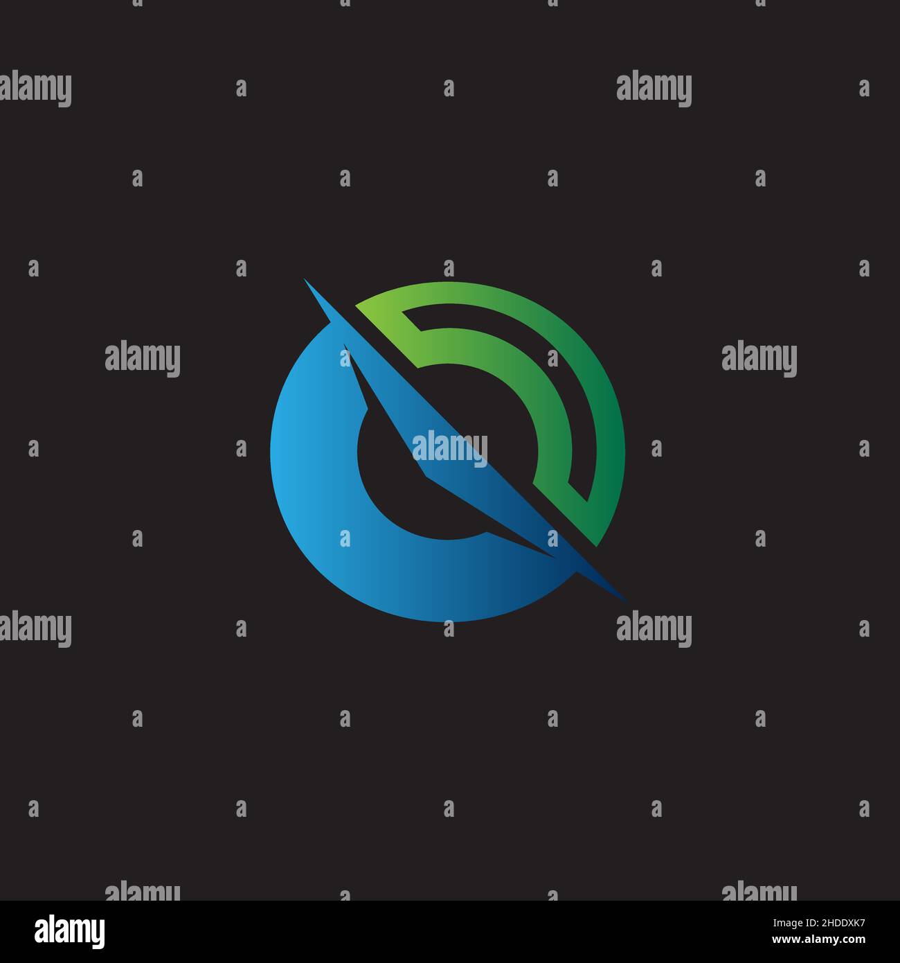 Colorful O Letter Logo Design with Creative Cuts and Gradient Blue and ...