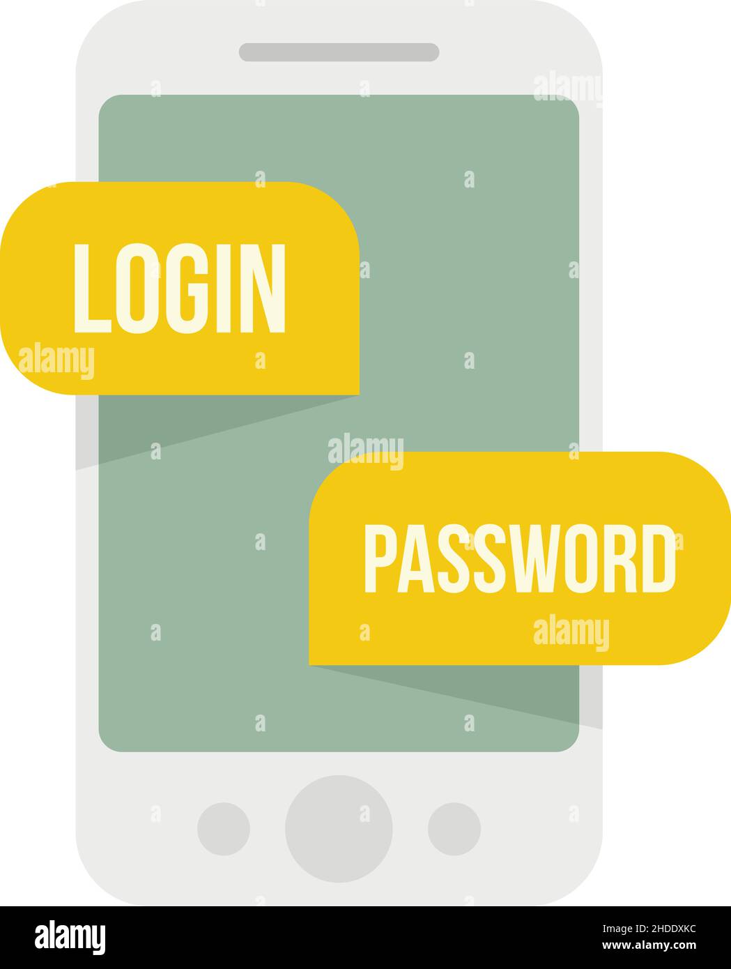 Phone login authentication icon. Flat illustration of Phone login authentication vector icon ...