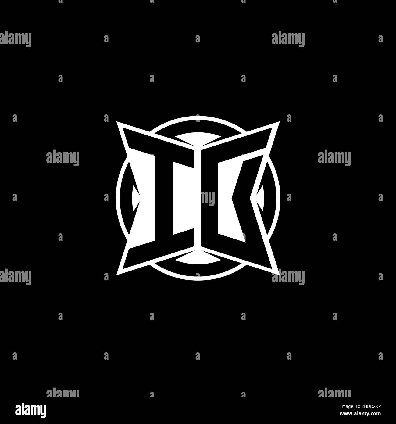 ID Monogram logo letter with simple modern shape style design. Circle ...