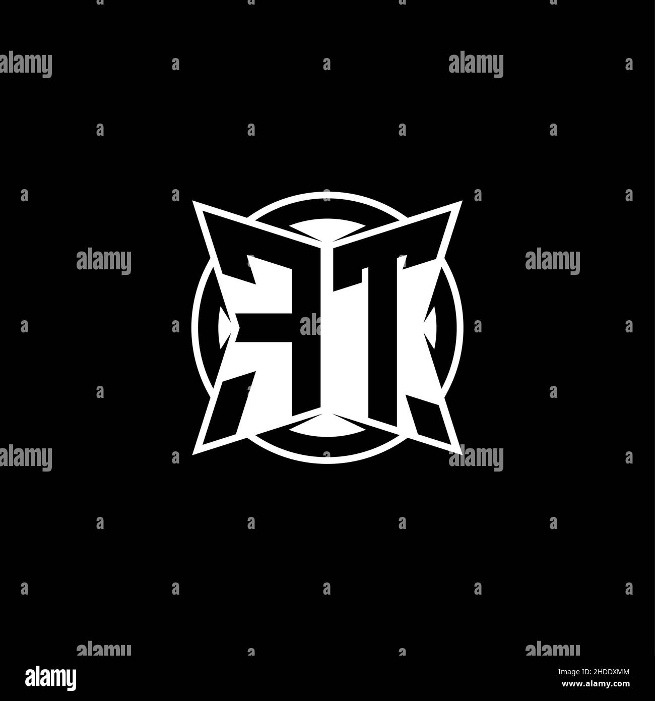 FT Monogram logo letter with simple modern shape style design. Circle ...