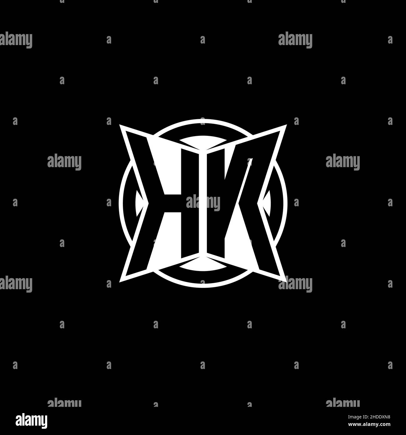 HN Monogram logo letter with simple modern shape style design. Circle ...