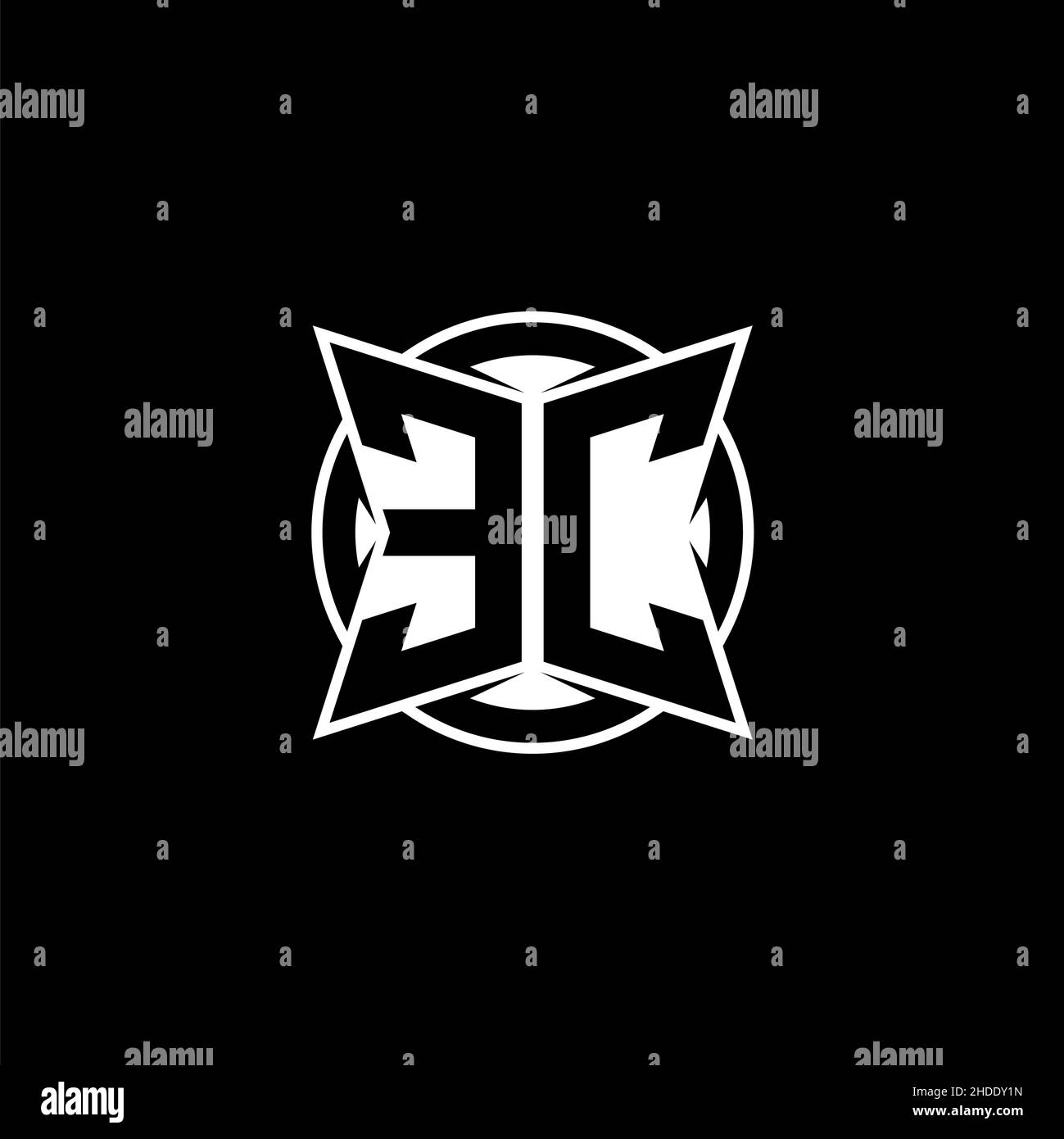 EC Monogram logo letter with simple modern shape style design. Circle rounded monogram logo ...