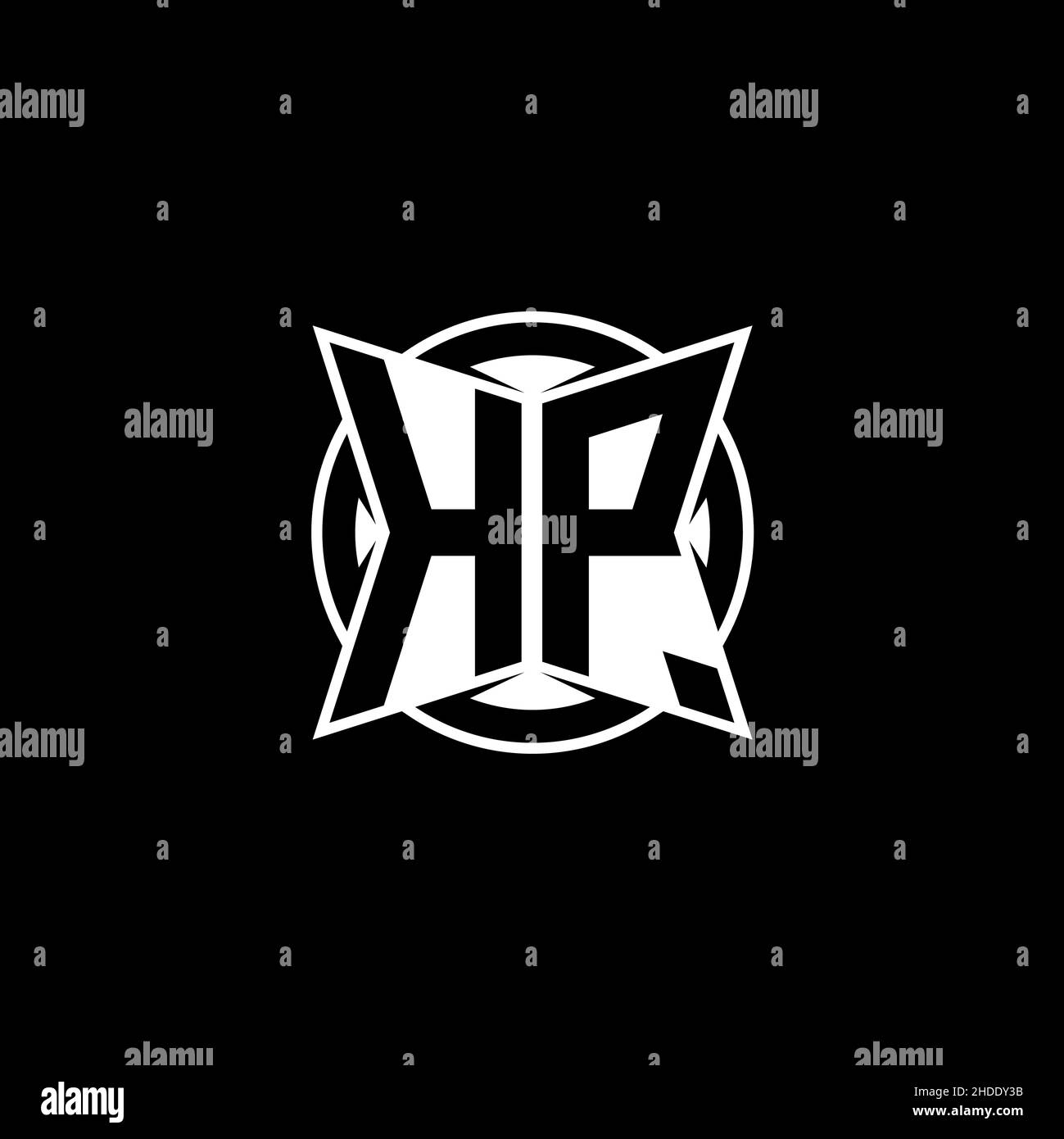 HP Monogram logo letter with simple modern shape style design. Circle ...