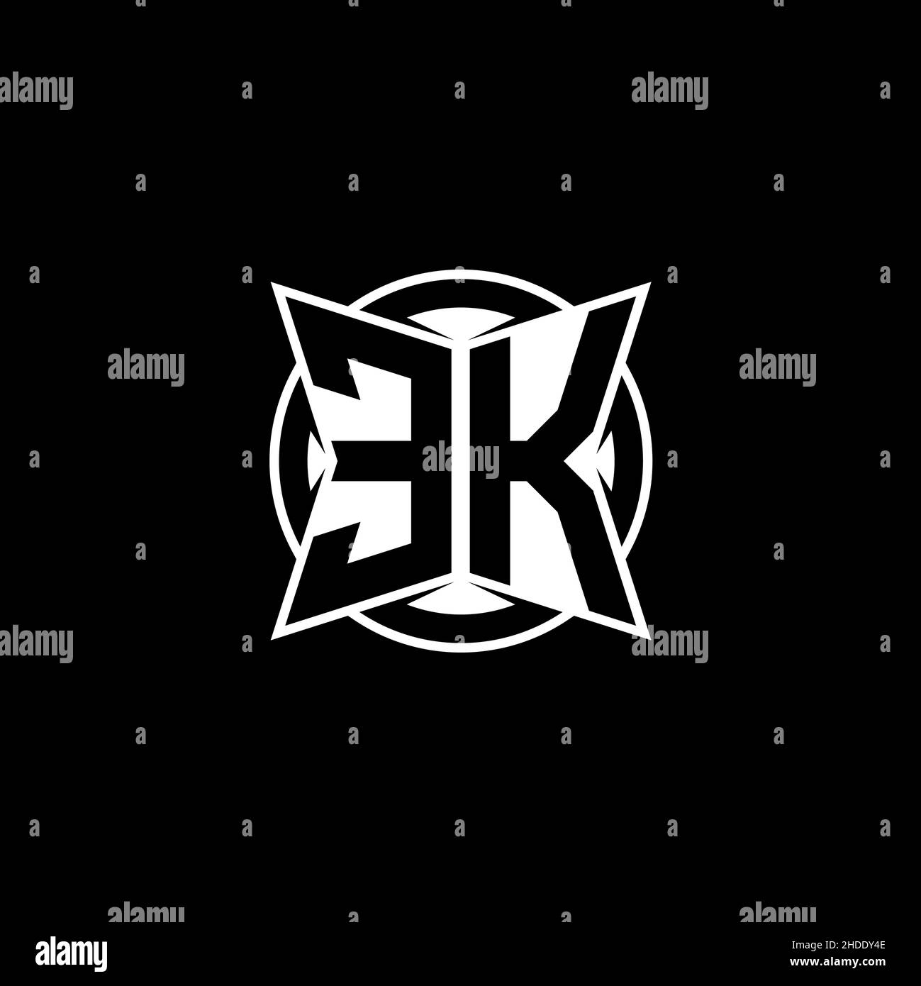 EK Monogram logo letter with simple modern shape style design. Circle ...