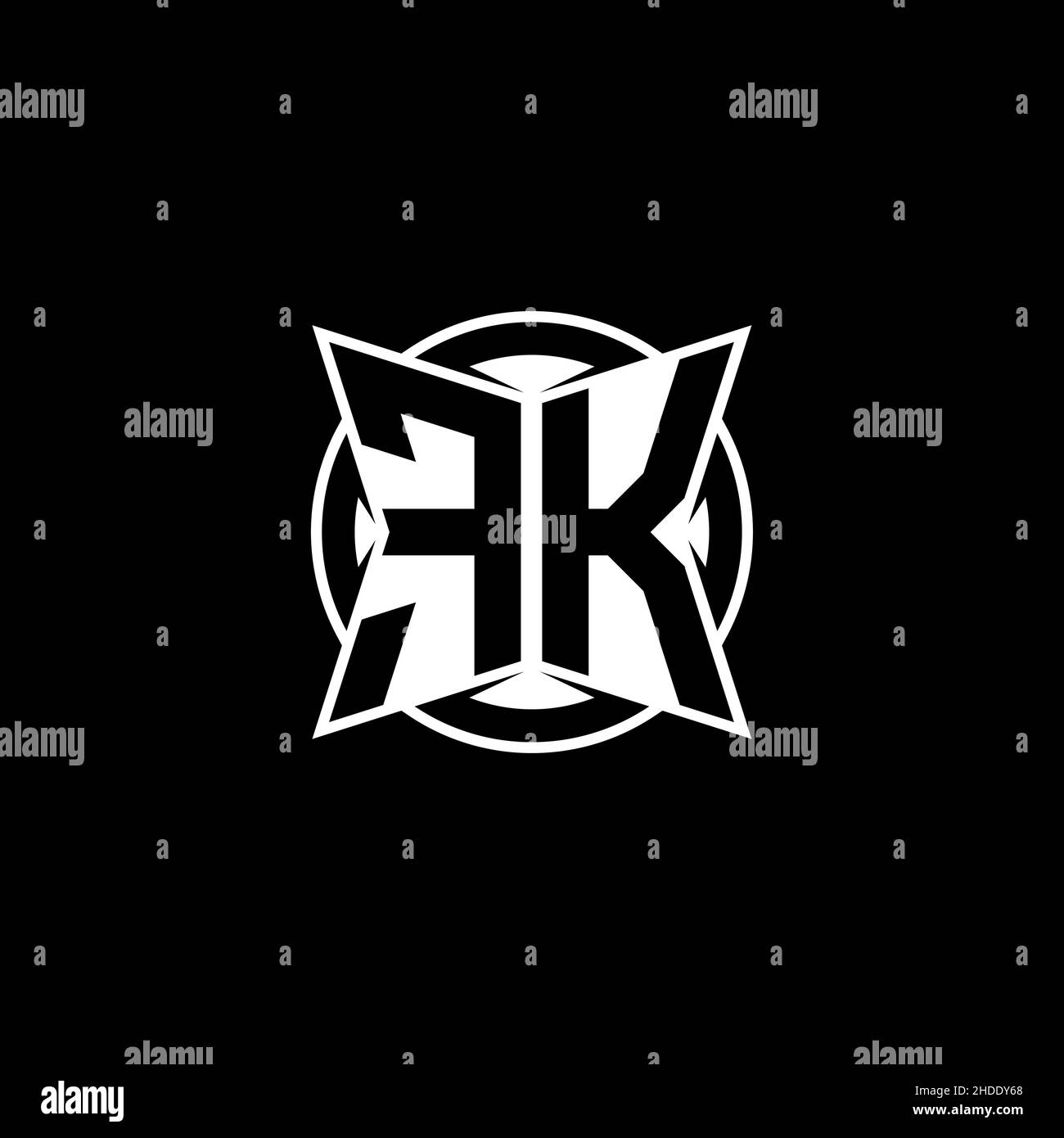 FK Monogram logo letter with simple modern shape style design. Circle ...