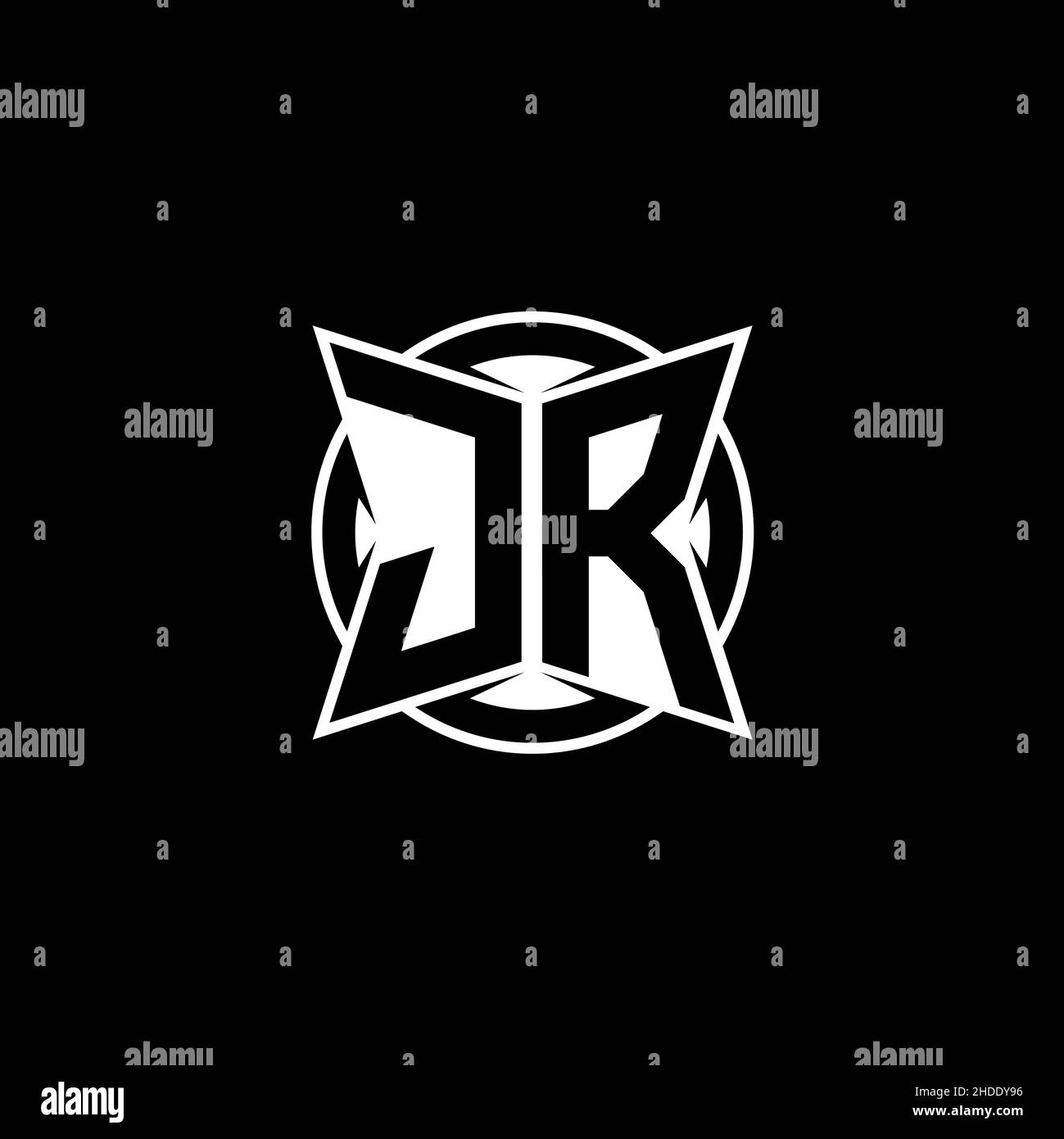 JR Monogram logo letter with simple modern shape style design. Circle ...