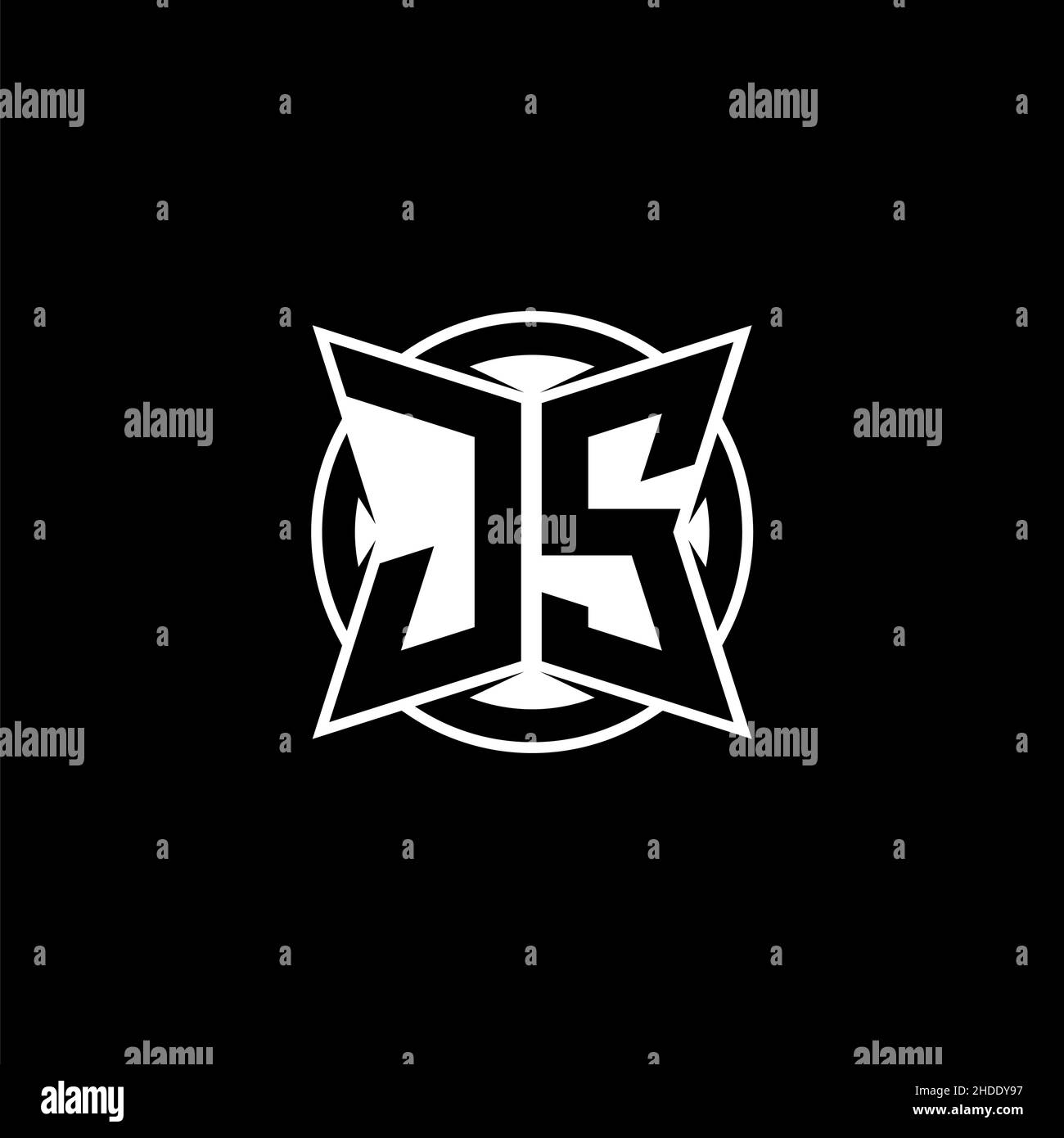 JS Monogram logo letter with simple modern shape style design. Circle ...