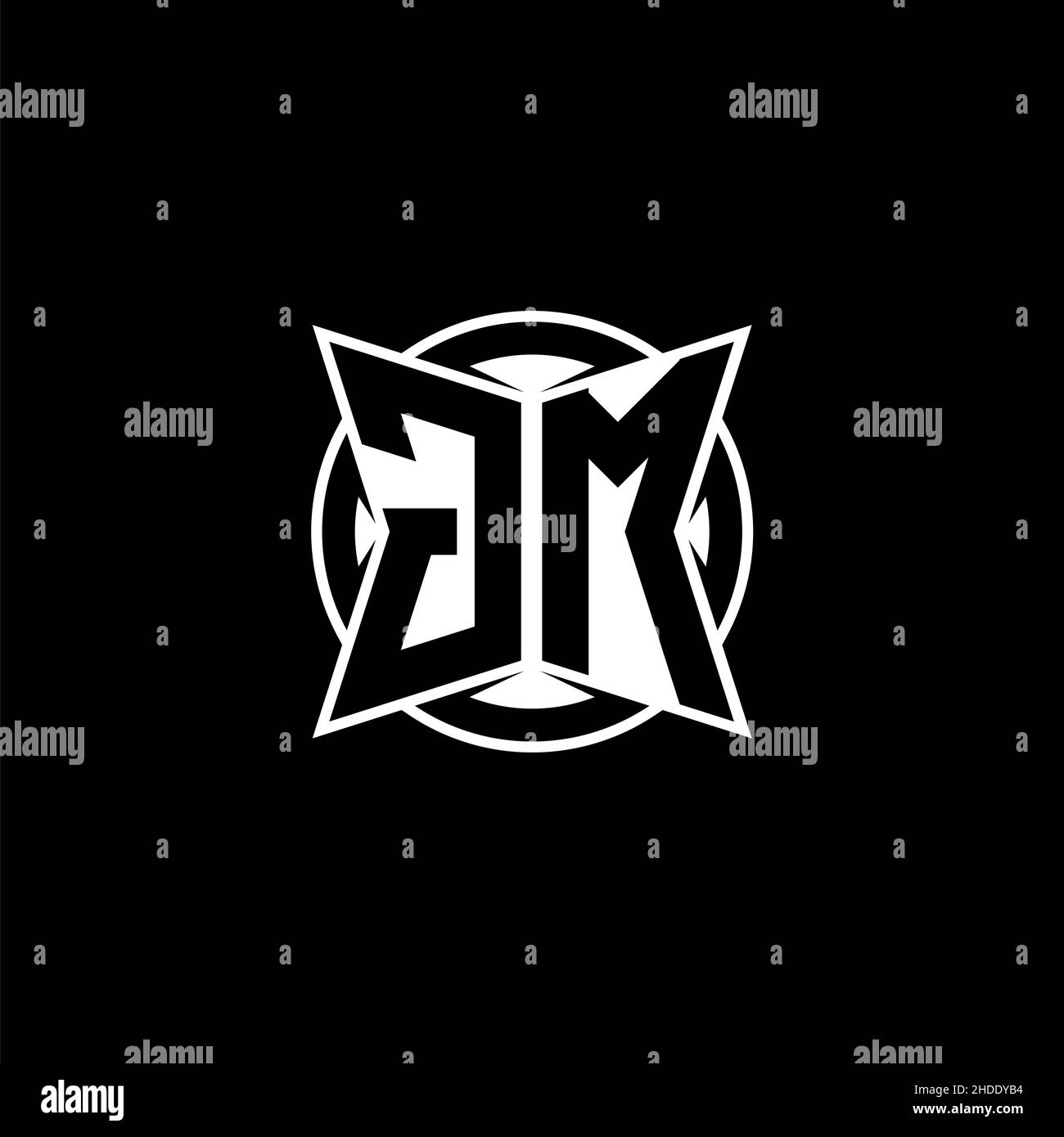 GM Monogram logo letter with simple modern shape style design. Circle ...