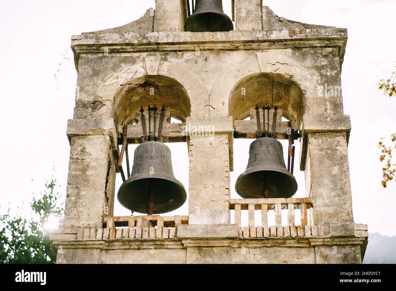 Three bells on the bell tower of the Church of the Nativity of the ...