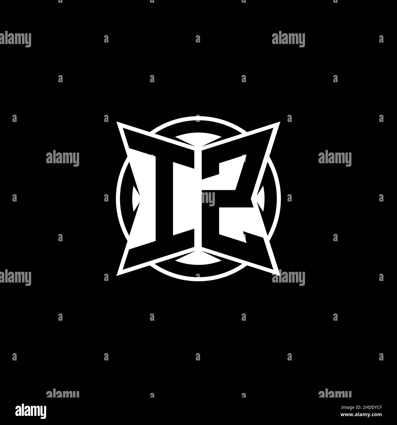 IZ Monogram logo letter with simple modern shape style design. Circle ...