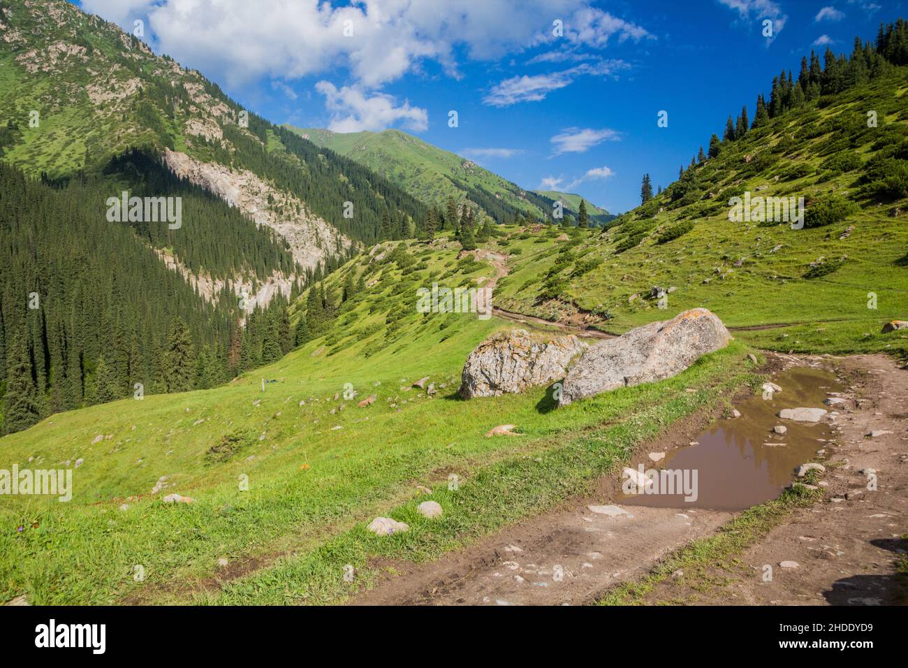 Arashan valley in the Terskey Alatau mountain range, Kyrgyzstan Stock ...