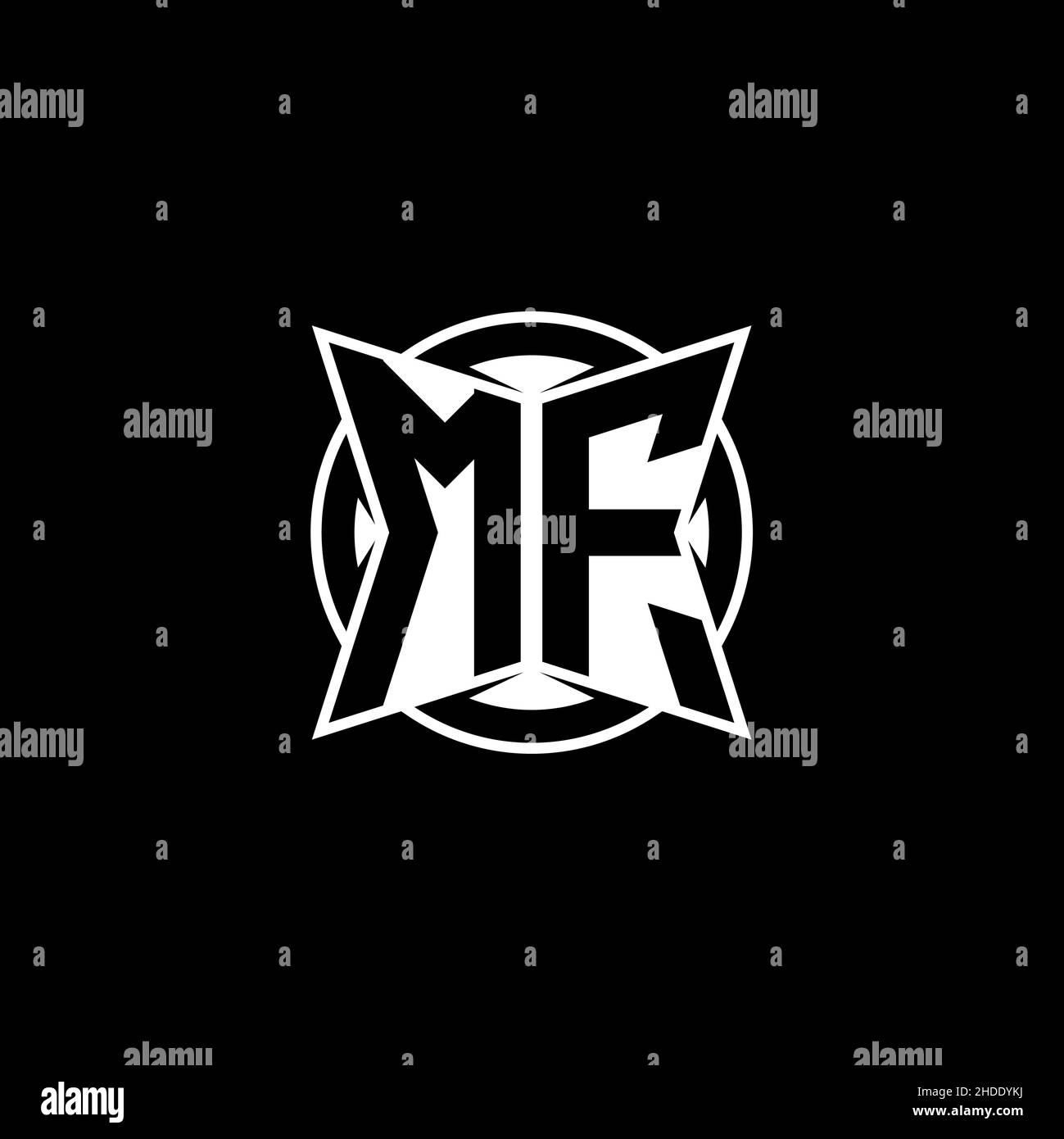MF Monogram logo letter with simple modern shape style design. Circle ...