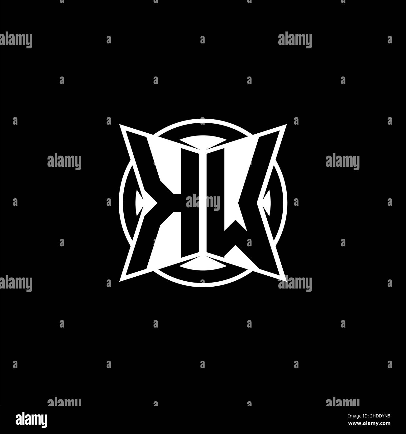 KW Monogram logo letter with simple modern shape style design. Circle ...