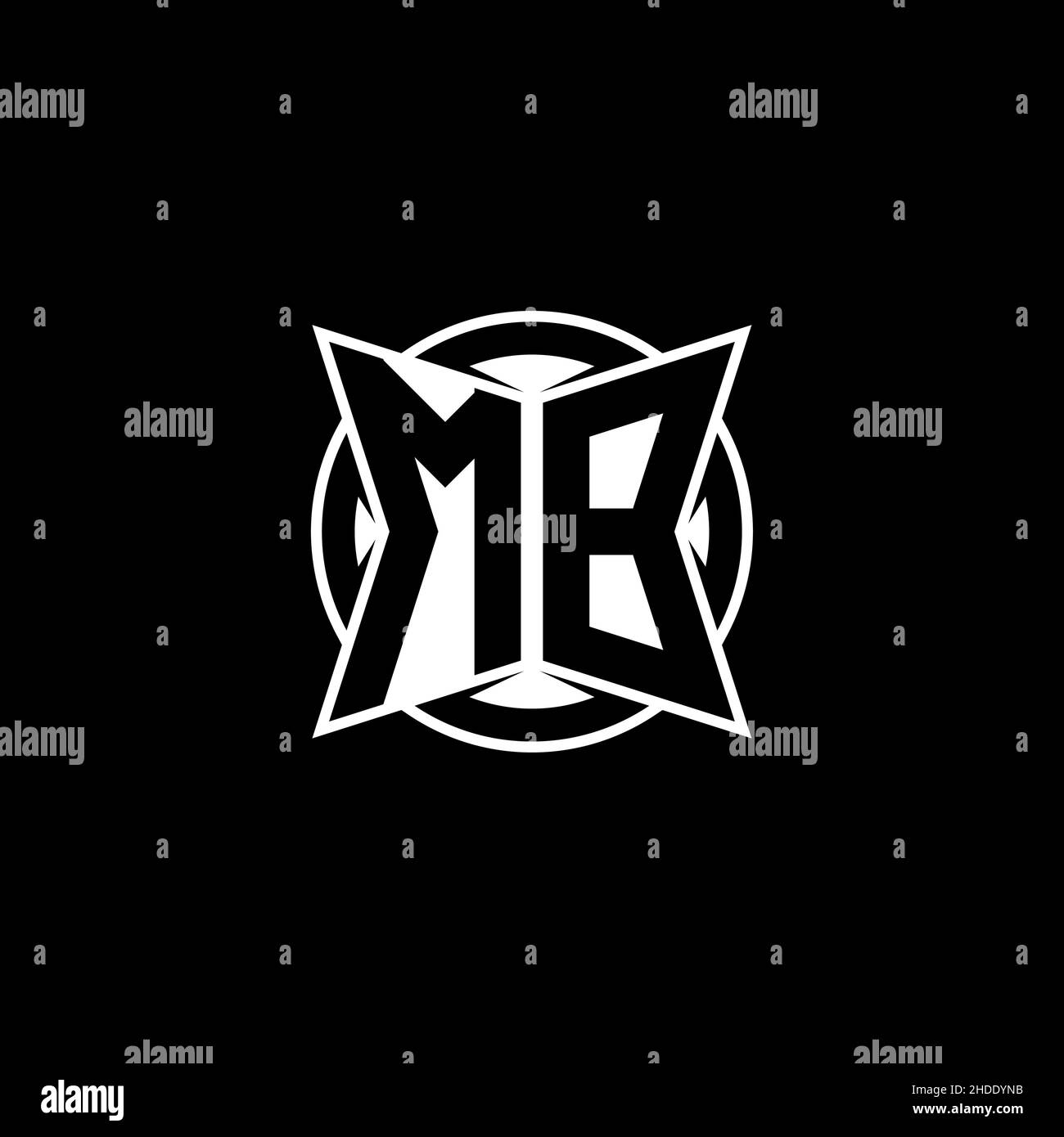 MB Monogram logo letter with simple modern shape style design. Circle ...