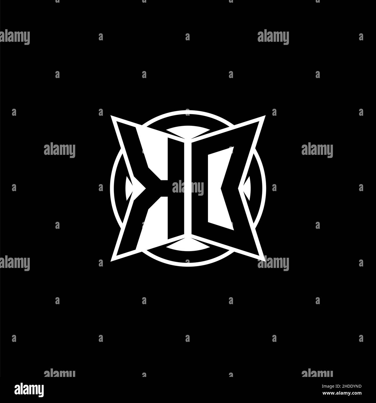 KO Monogram logo letter with simple modern shape style design. Circle ...