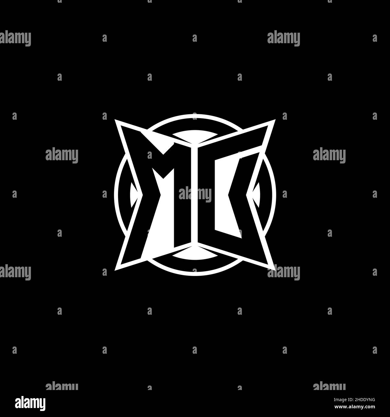 MD Monogram logo letter with simple modern shape style design. Circle ...